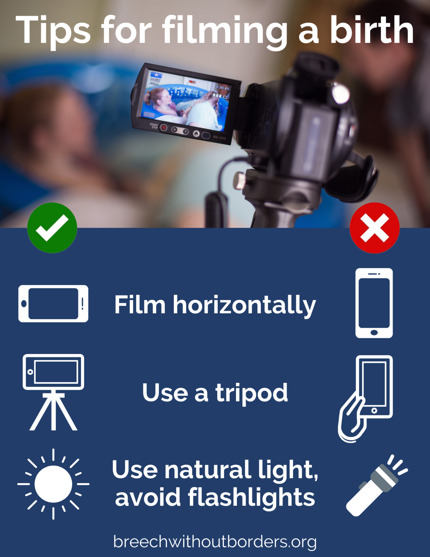 Tips for filming a birth